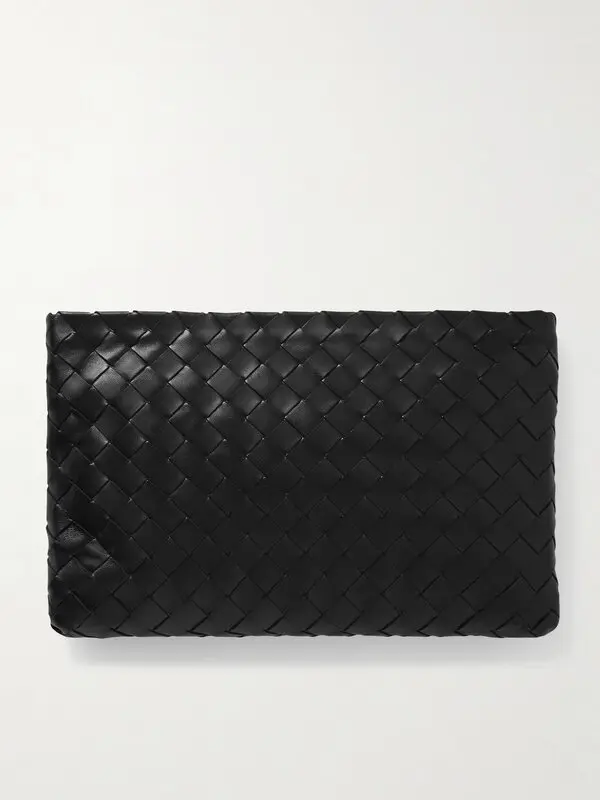 Bottega Veneta Intrecciato Leather Pouch - Black