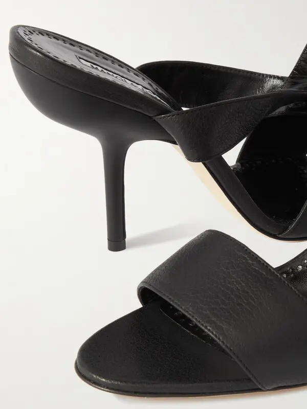 Manolo Blahnik Helua 105 Textured-leather Sandals