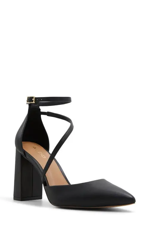 Aldo Milley Ankle Strap Pointed Toe Pump - Black