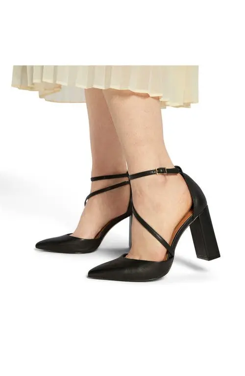Aldo Milley Ankle Strap Pointed Toe Pump - Black