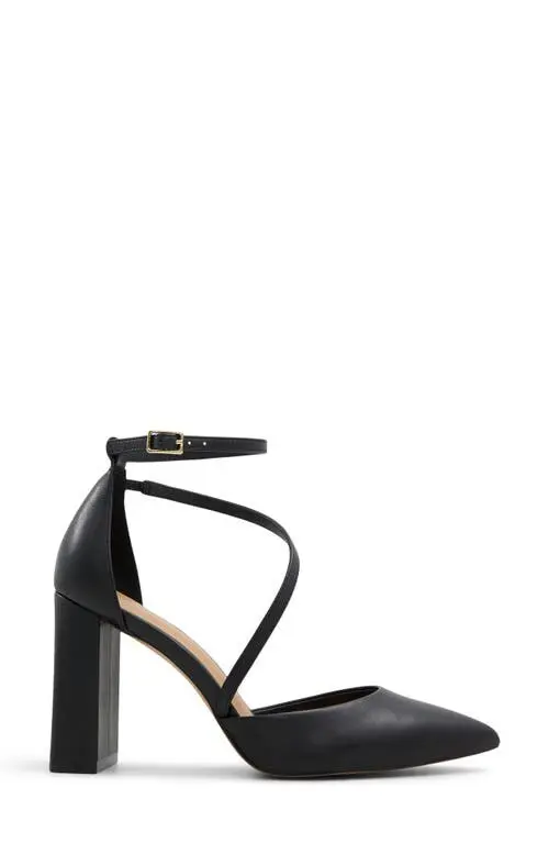 Aldo Milley Ankle Strap Pointed Toe Pump - Black