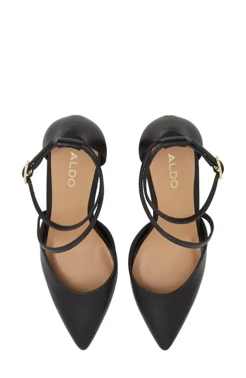 Aldo Milley Ankle Strap Pointed Toe Pump - Black