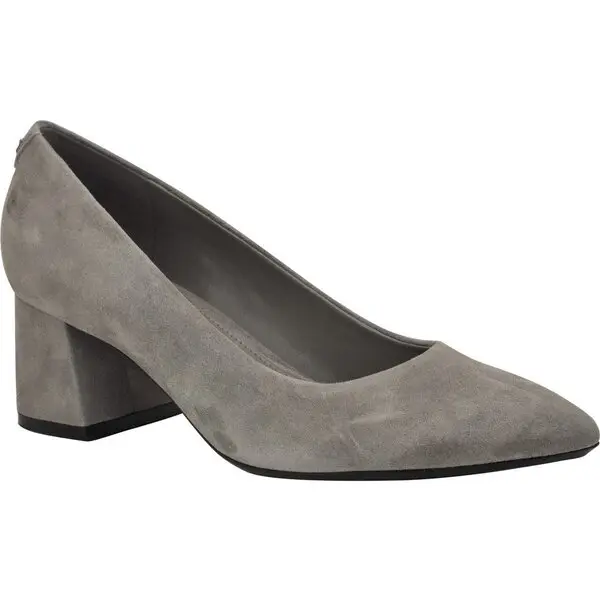 Calvin Klein Lenott Leather Pumps - Medium Grey