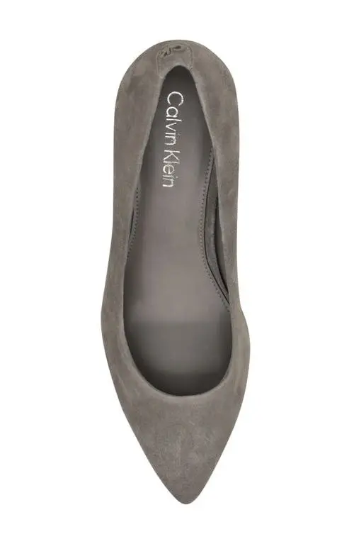 Calvin Klein Lenott Leather Pumps - Medium Grey