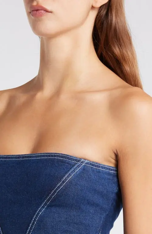 mistress rocks denim dress Clothing : Mini Dresses : Mistress Rocks Dark Blue Denim Strapless Mini  Dress
