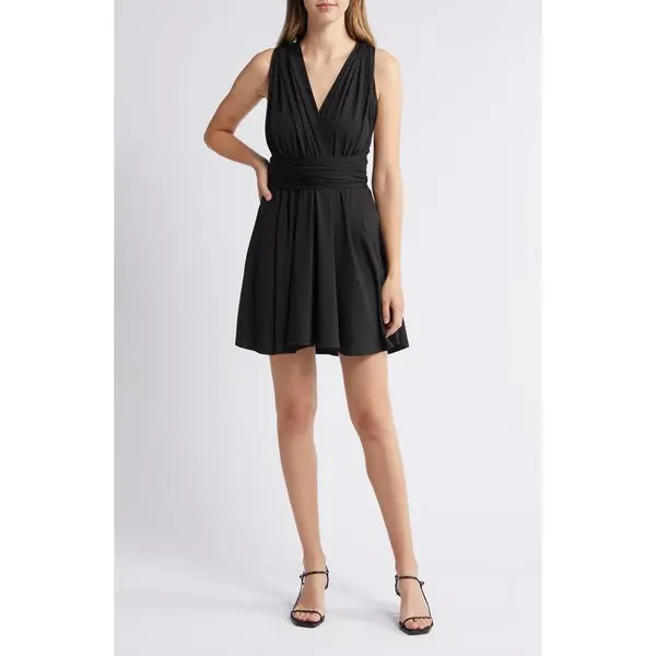 NIKKI LUND Belle Cross Back Mini Dress - Black
