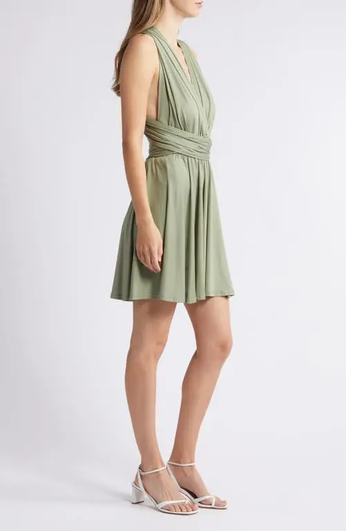 NIKKI LUND Belle Cross Back Mini Dress - Green