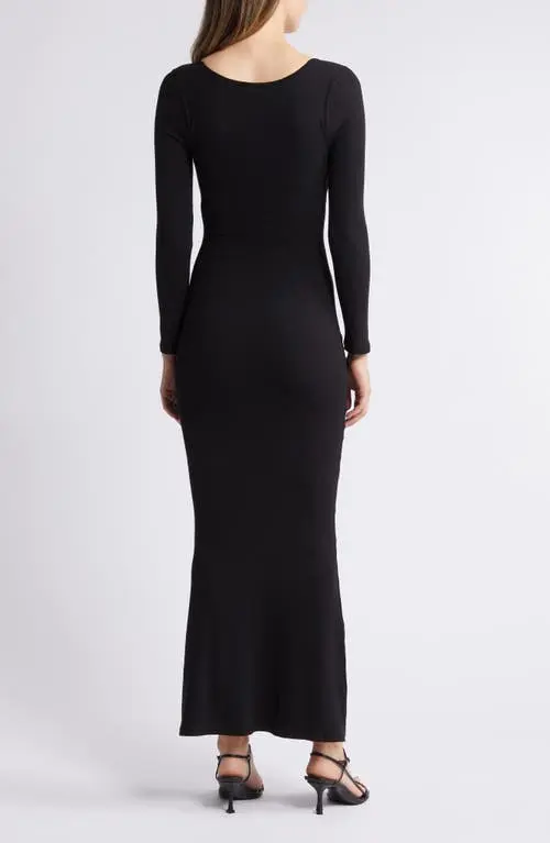 NIKKI LUND Long Sleeve Sculpting Knit Maxi Dress