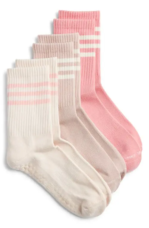 HIGH HEEL JUNGLE 3-pack Varsity Grip Crew Socks - Nostalgia