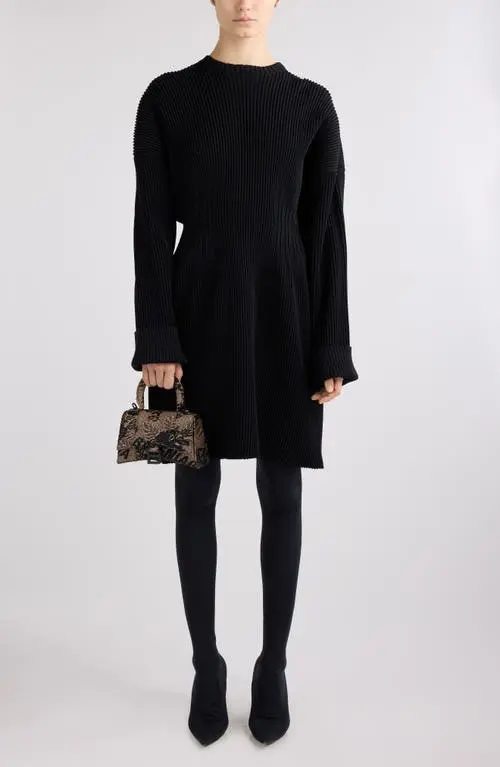 balenciaga black sweater dress Balenciaga Hourglass Mini Dress | Black