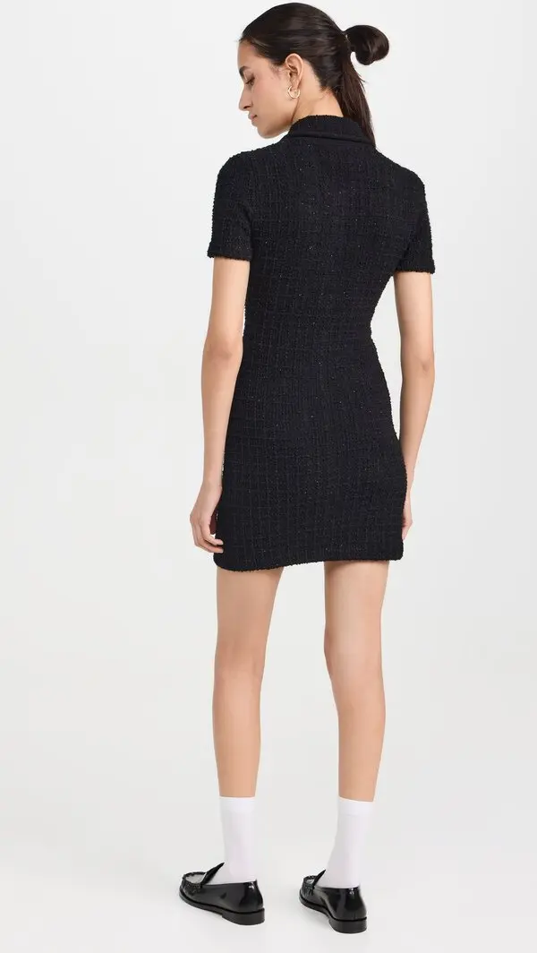 Self-Portrait Jewel Button Knit Mini Dress In Black - 40% Off | Editorialist