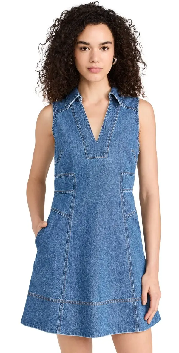 Tanya Taylor Reinata Denim Mini Dress In Medium Indigo Blue - 80% Off |  Editorialist