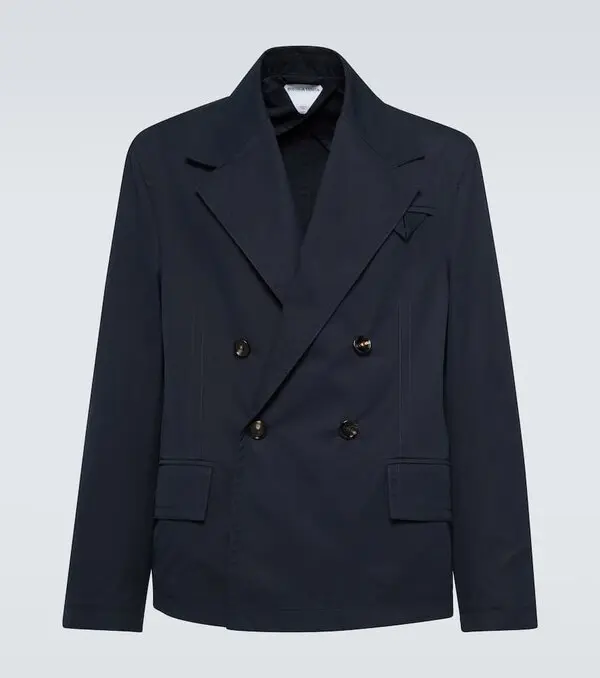 Bottega Veneta Double-breasted Cotton Twill Blazer