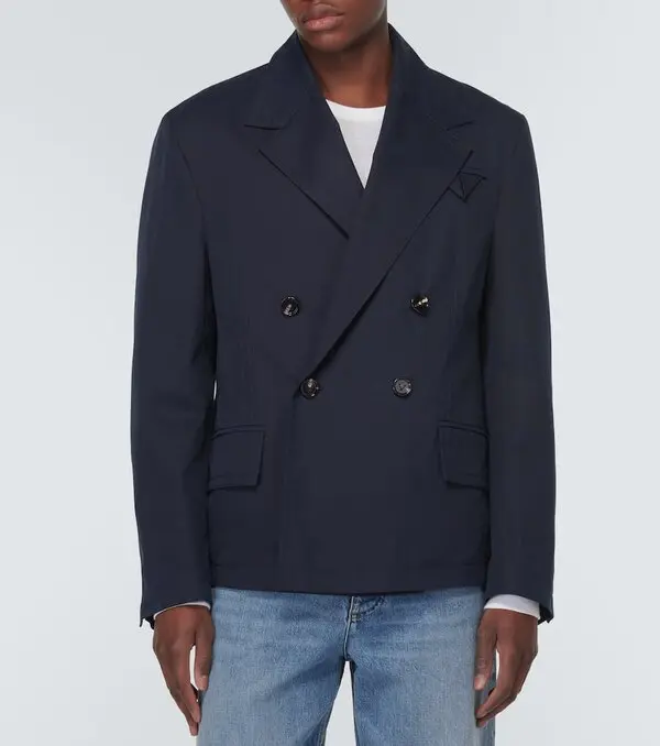 Bottega Veneta Double-breasted Cotton Twill Blazer