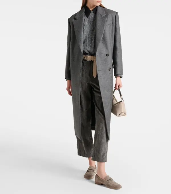 Brunello Cucinelli Pleated Cotton Straight Pants