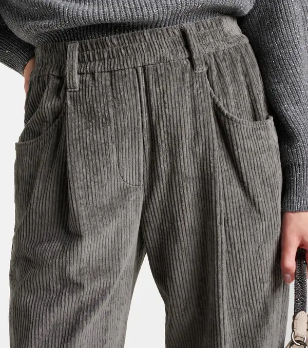 Brunello Cucinelli Pleated Cotton Straight Pants