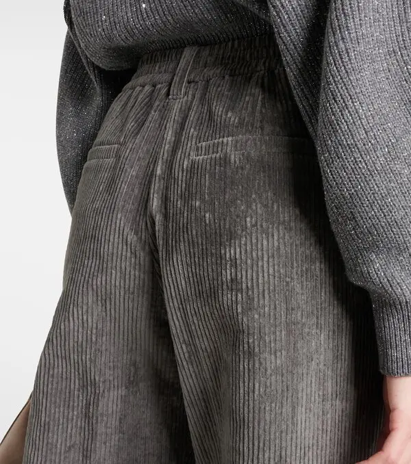 Brunello Cucinelli Pleated Cotton Straight Pants
