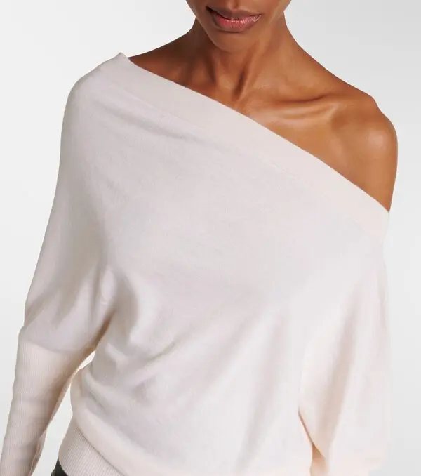 Altuzarra Grainge Off-shoulder Cashmere Sweater - White
