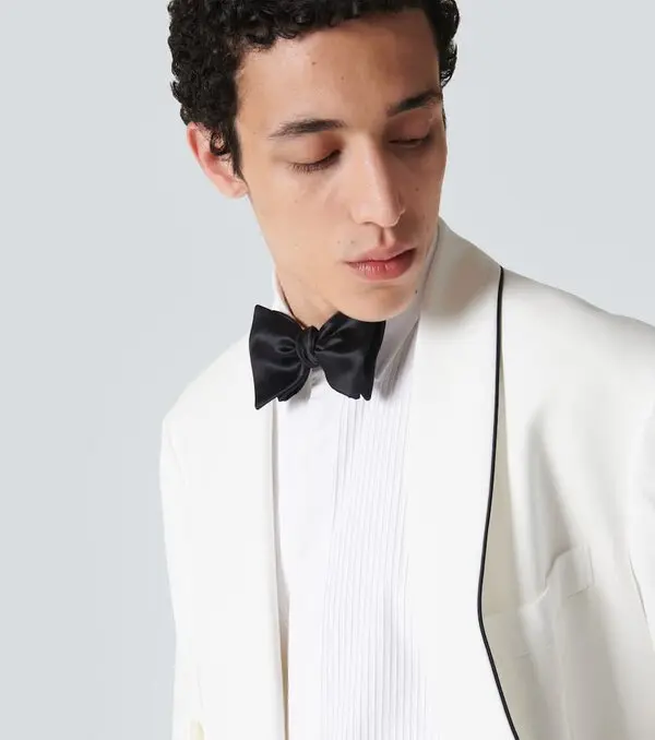 Brunello Cucinelli Silk And Cotton Satin Bow Tie - Black