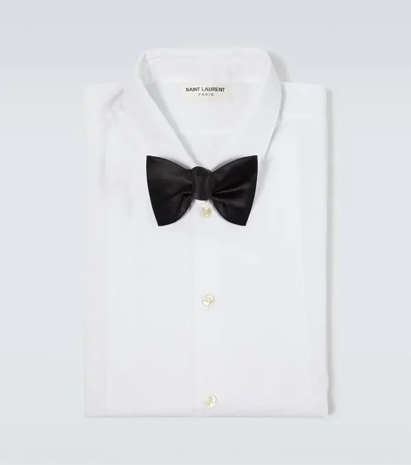 Brunello Cucinelli Silk And Cotton Satin Bow Tie - Black