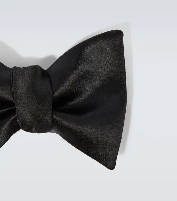 Brunello Cucinelli Silk And Cotton Satin Bow Tie - Black