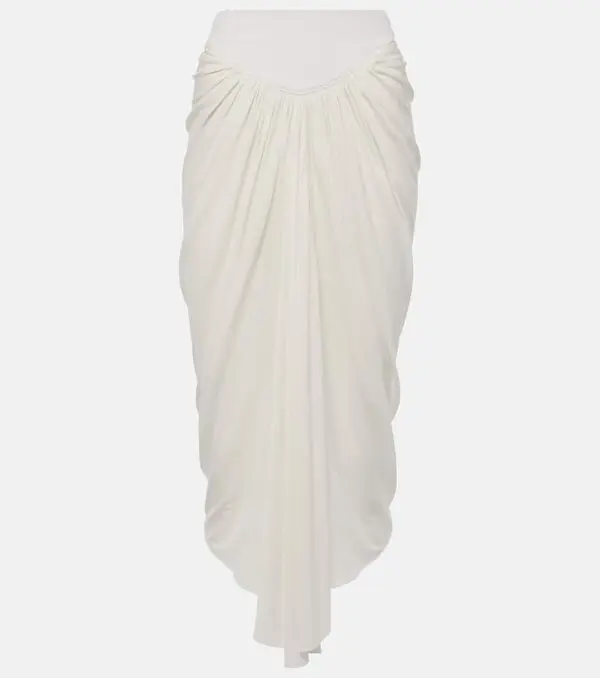 Alaïa Draped Asymmetric Midi Skirt