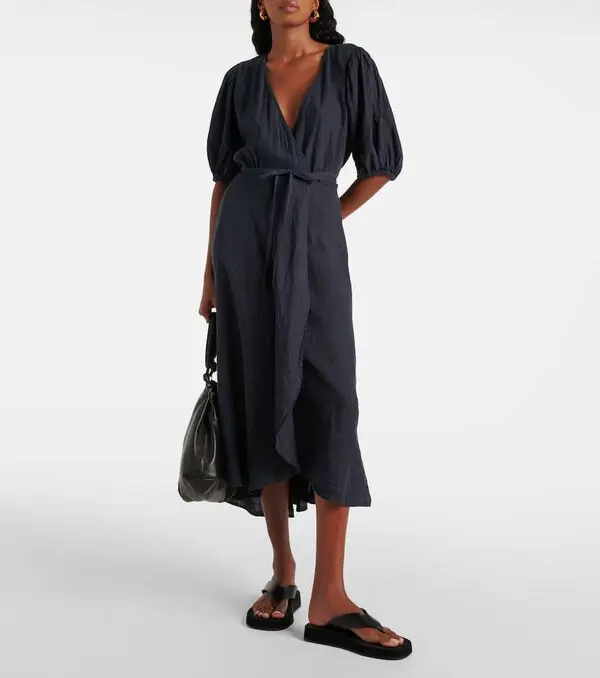 Velvet By Graham & Spencer Dalene Linen Midi Dress