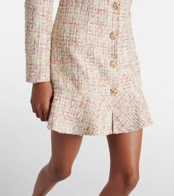 SELF-PORTRAIT Embellished Bouclé Mini Dress