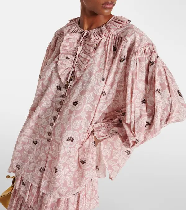 Zimmermann Ottie Floral Ruffled Top