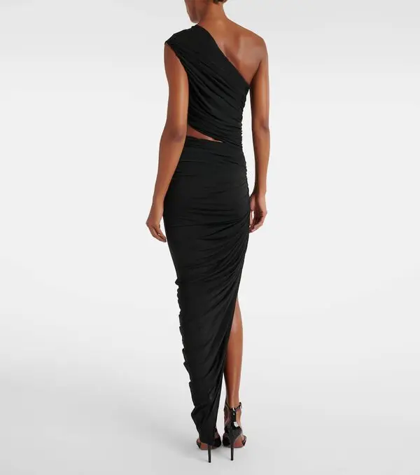 alaia ruched midi dress Alaa, Cutout ruched jersey midi dress, Women, Black, L, Dresses, Materialmix