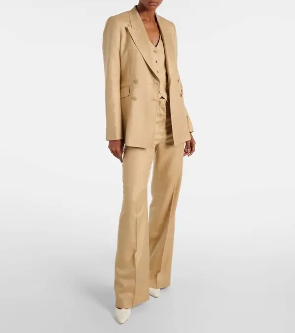 Gabriela Hearst Wool, Silk, And Linen Blazer - Beige