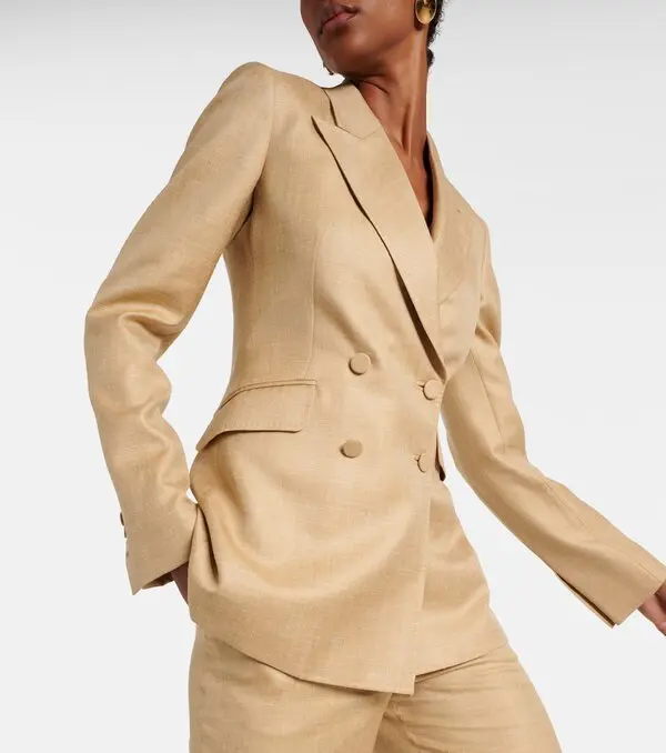 Gabriela Hearst Wool, Silk, And Linen Blazer - Beige