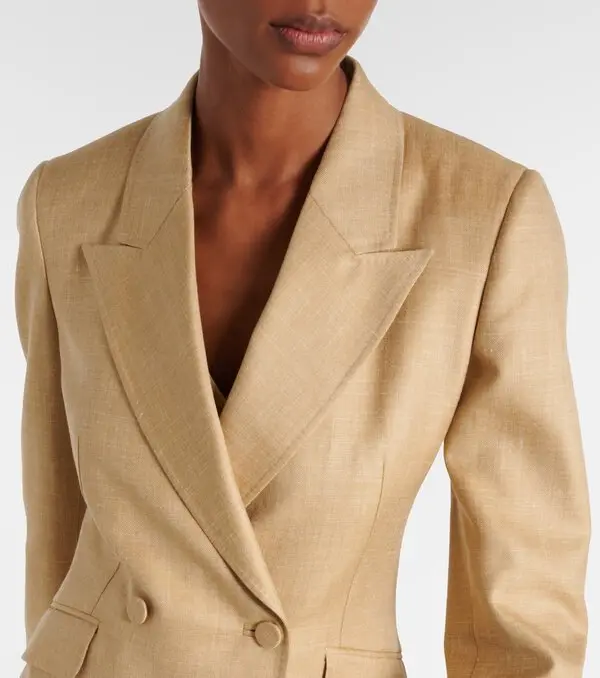 Gabriela Hearst Wool, Silk, And Linen Blazer - Beige