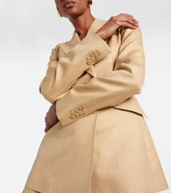 Gabriela Hearst Wool, Silk, And Linen Blazer - Beige