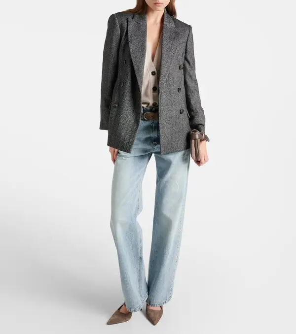 Brunello Cucinelli Wool-blend Blazer - Grey