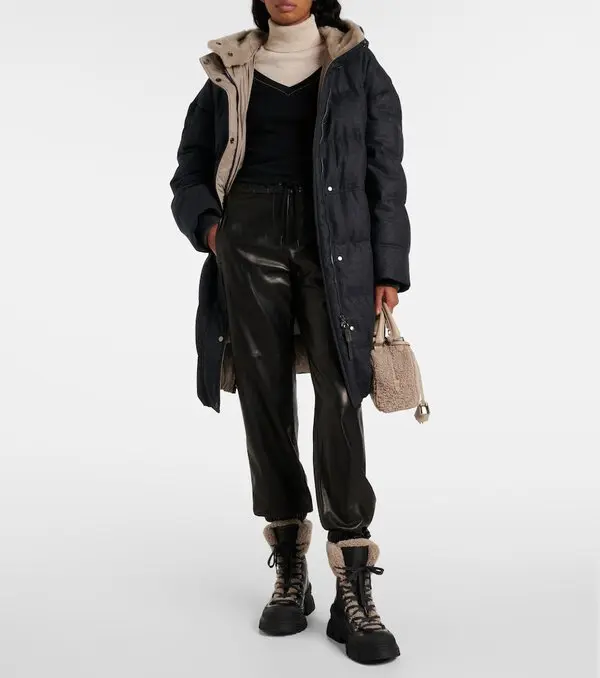Brunello Cucinelli Leather Drawstring Pants