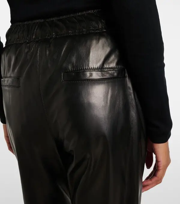 Brunello Cucinelli Leather Straight Pants
