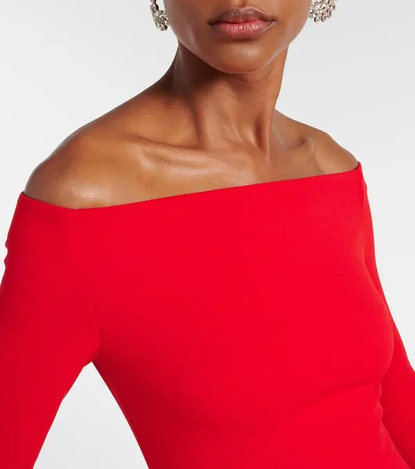 Solace London Talia Off-shoulder Gown - Red