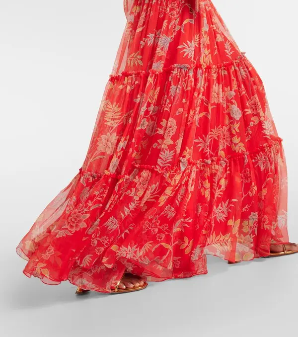 Etro Floral Print Silk Maxi Skirt