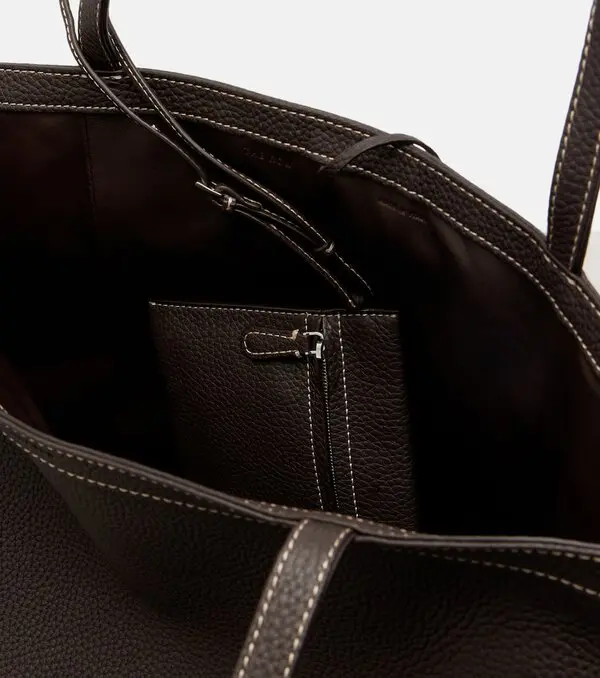 THE ROW Park Large Leather Tote Bag - Brown