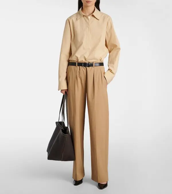 THE ROW Park Large Leather Tote Bag - Brown
