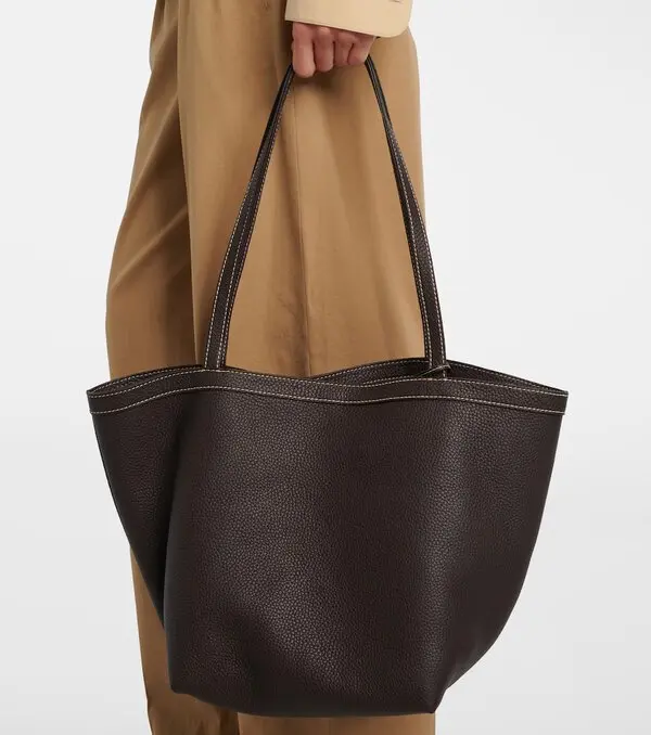THE ROW Park Large Leather Tote Bag - Brown