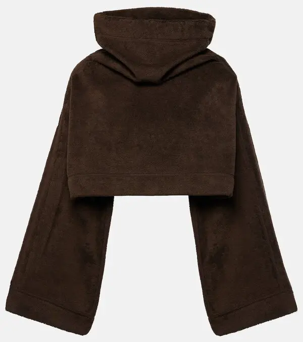 Alaïa Cropped Cotton Terry Hoodie