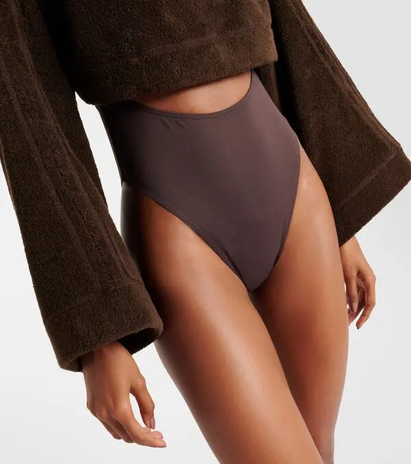 Alaïa Cropped Cotton Terry Hoodie