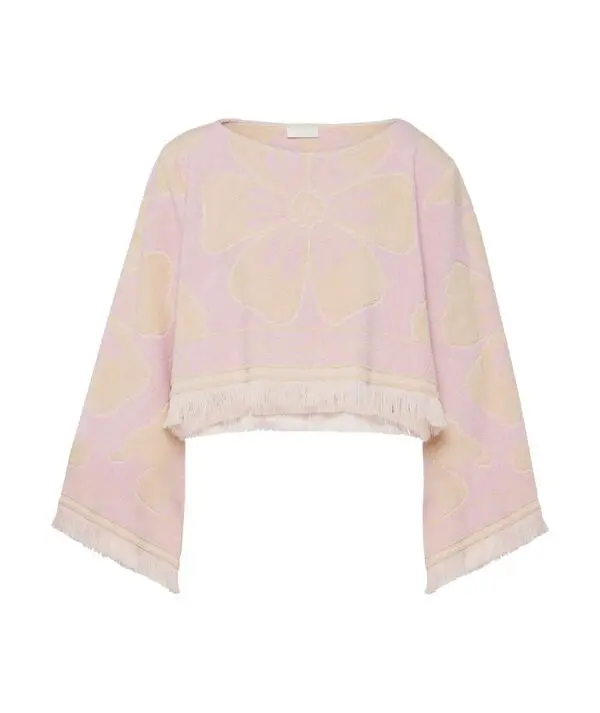 Zimmermann Pop Floral Cotton Terry Crop Top