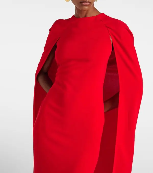 Stella McCartney Caped Midi Dress - Red