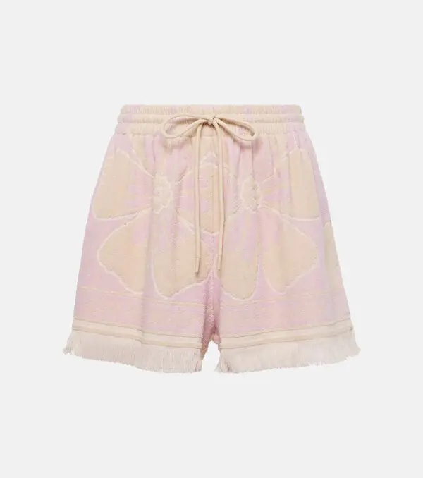 Zimmermann Pop Floral Cotton Terry Shorts