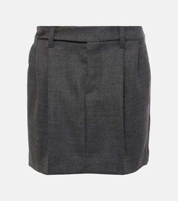 Brunello Cucinelli Pleated Virgin Wool Miniskirt