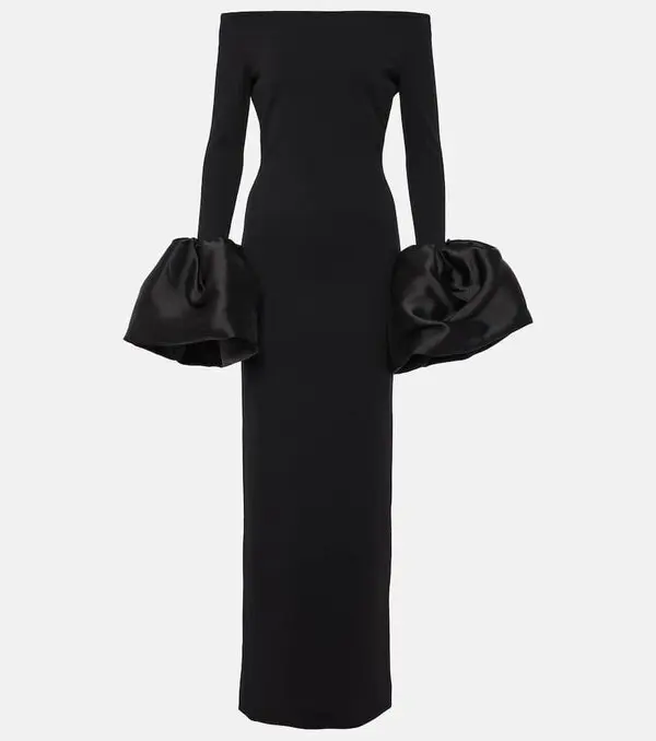 Solace London Talia Off-the-shoulder Gown - Black