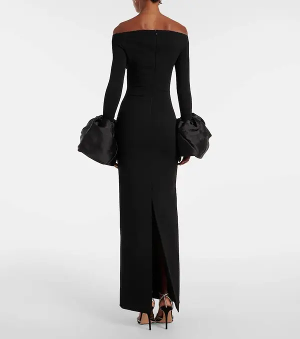 Solace London Talia Off-the-shoulder Gown - Black